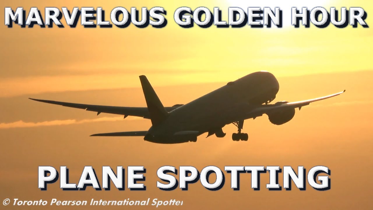 3 Heavy Aircraft's Departing During Fantastic Golden Hour | Toronto ...