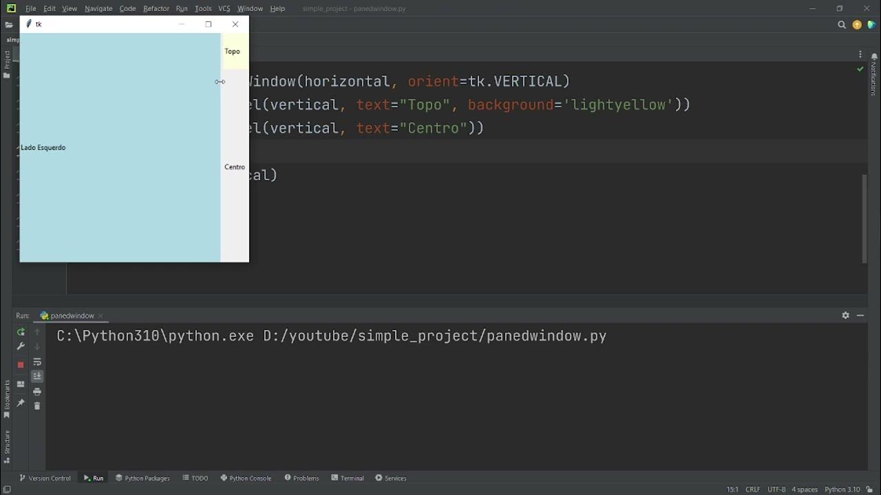 434 - Utilizando PanedWindow no Tkinter Python - YouTube