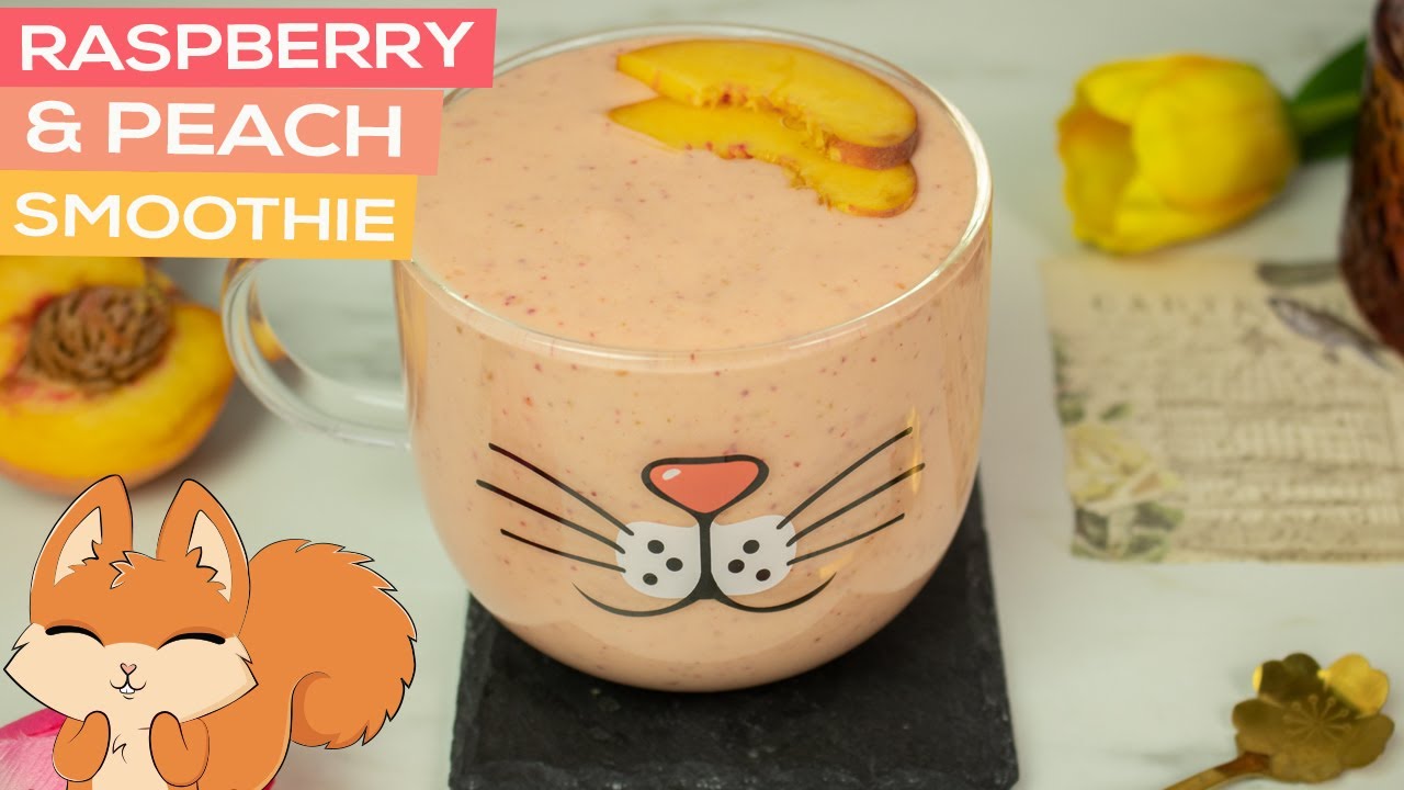 Raspberry And Peach Smoothie With Secret Ingredient! | Pink Smoothie ...