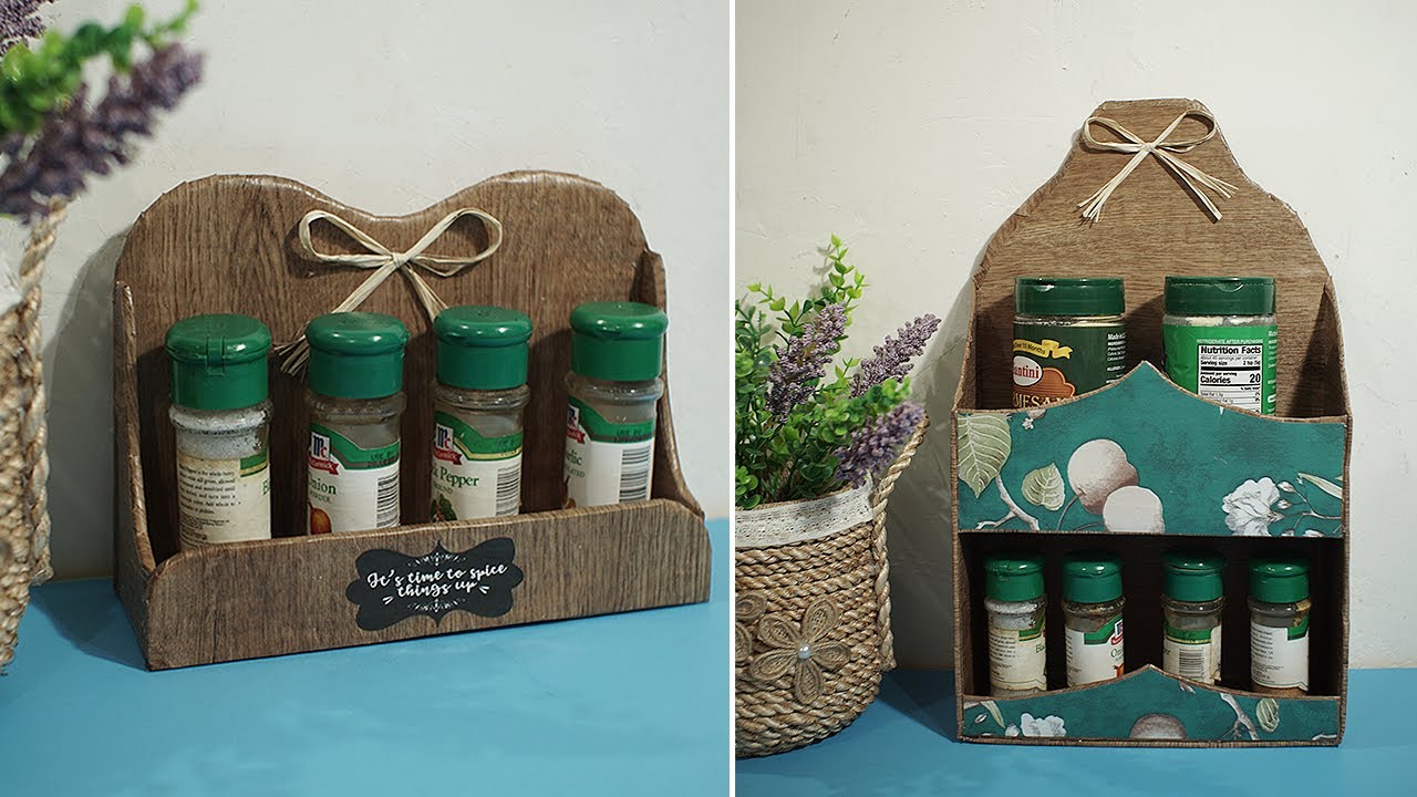 2 EFFORTLESS DIY SPACE SAVING ORGANIZERS FOR KITCHEN FROM CARDBOARDS ...