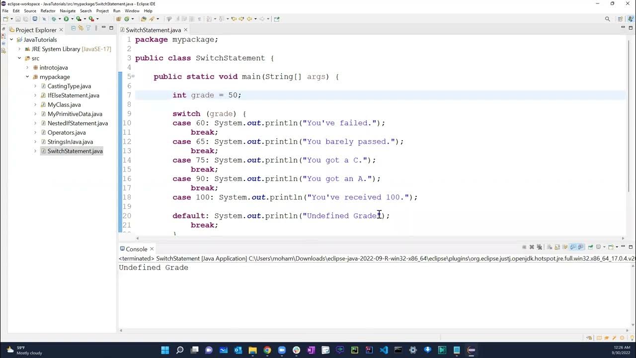 Switch Statement - YouTube