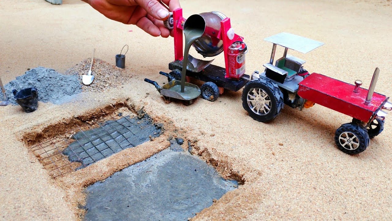 diy tractor making tract science project concrete bridge miniature ...