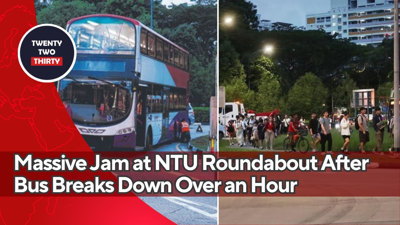 Massive Jam at NTU Roundabout After Bus Breaks Down Students Stranded ...