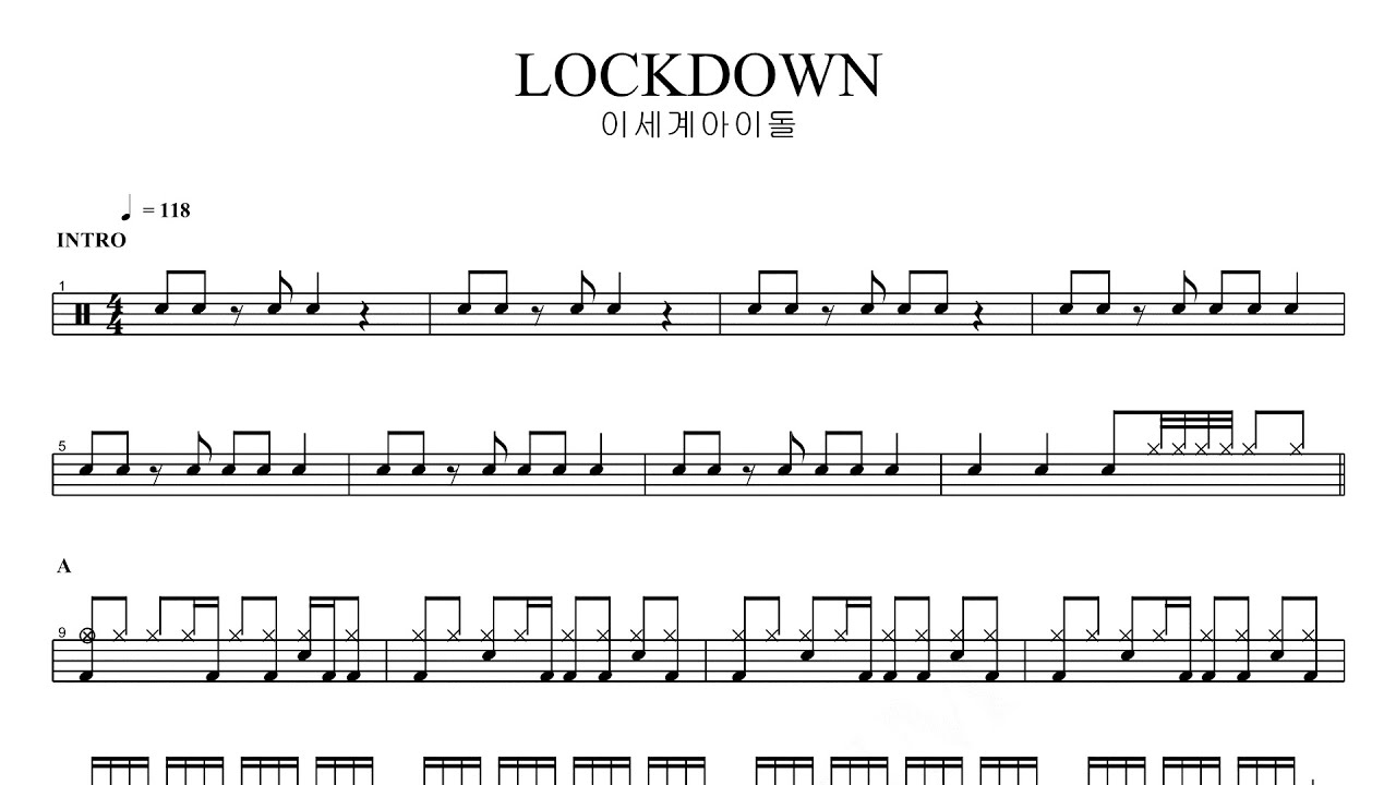 이세계아이돌 - LOCKDOWN - Drum Sheet Music 🥁🎵 - YouTube