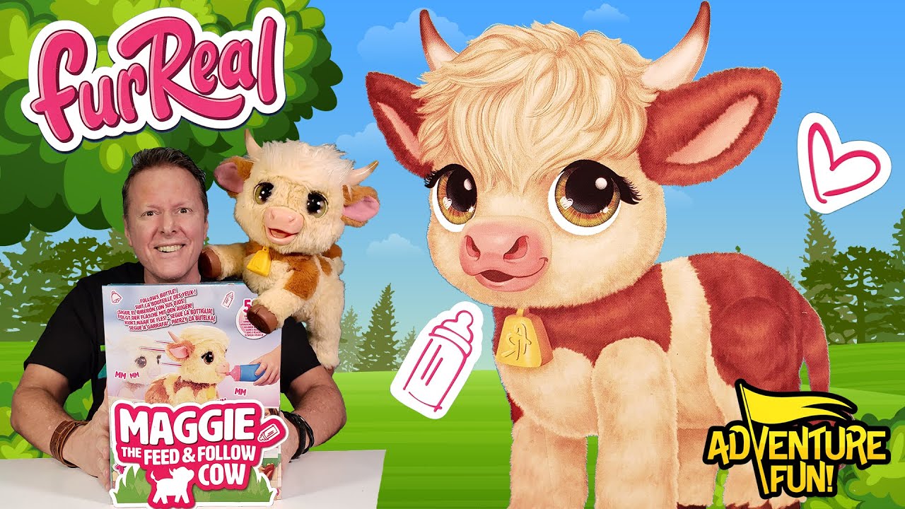 FurReal Maggie The Feed & Follow Cow! 50+ Sounds & Reactions Adventure ...
