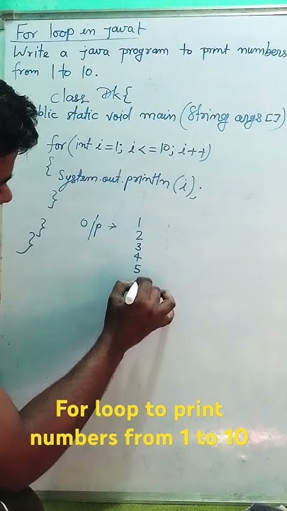 For loop to print numbers from 1 to 10#java #cpp #education #javazone #javamagic - YouTube