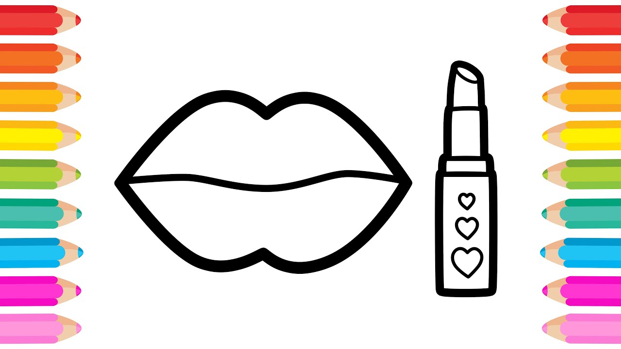 Lips Painting, Drawing and Coloring for Kids - How to Draw Lips - Easy ...