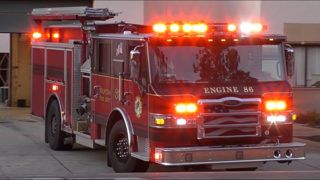Milpitas Fire Dept. Engine 86 Responding - YouTube