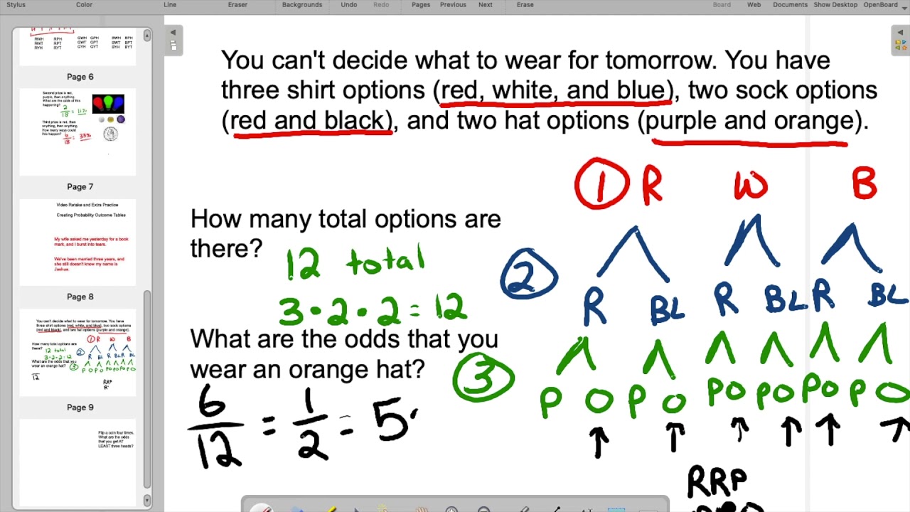 P.3 - Creating Outcome Tables in Probability Retake - YouTube