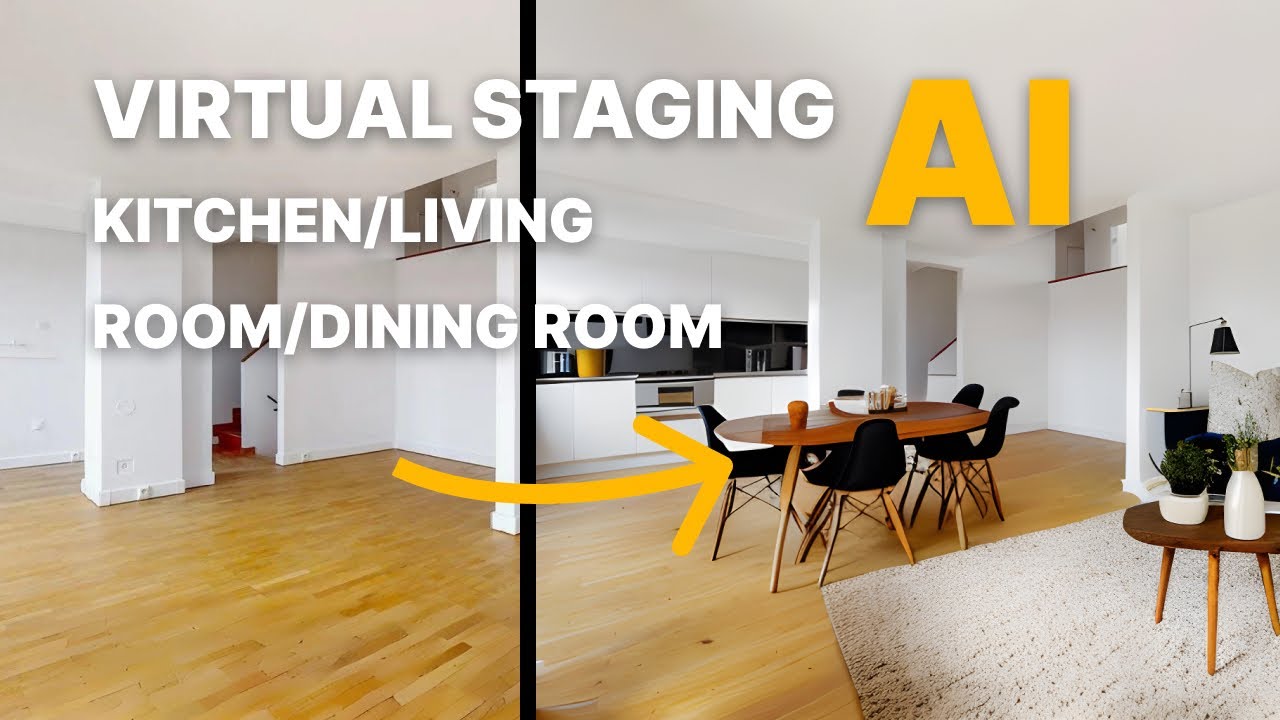 Virtual Staging of Living Room/Kitchen/Dining Room using Gepetto AI - YouTube