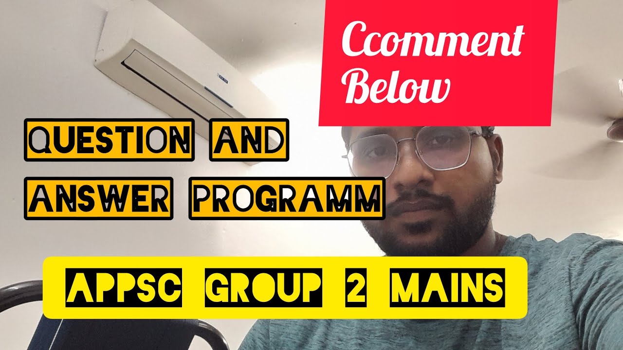 APPSC GROUP 2 MAINS-QUESTION AND ANSWER SESSION PROGRAM - YouTube