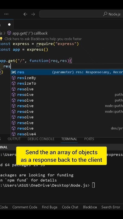 How To Create Node Js Api Using Express Library 🚀 Shorts Nodejs