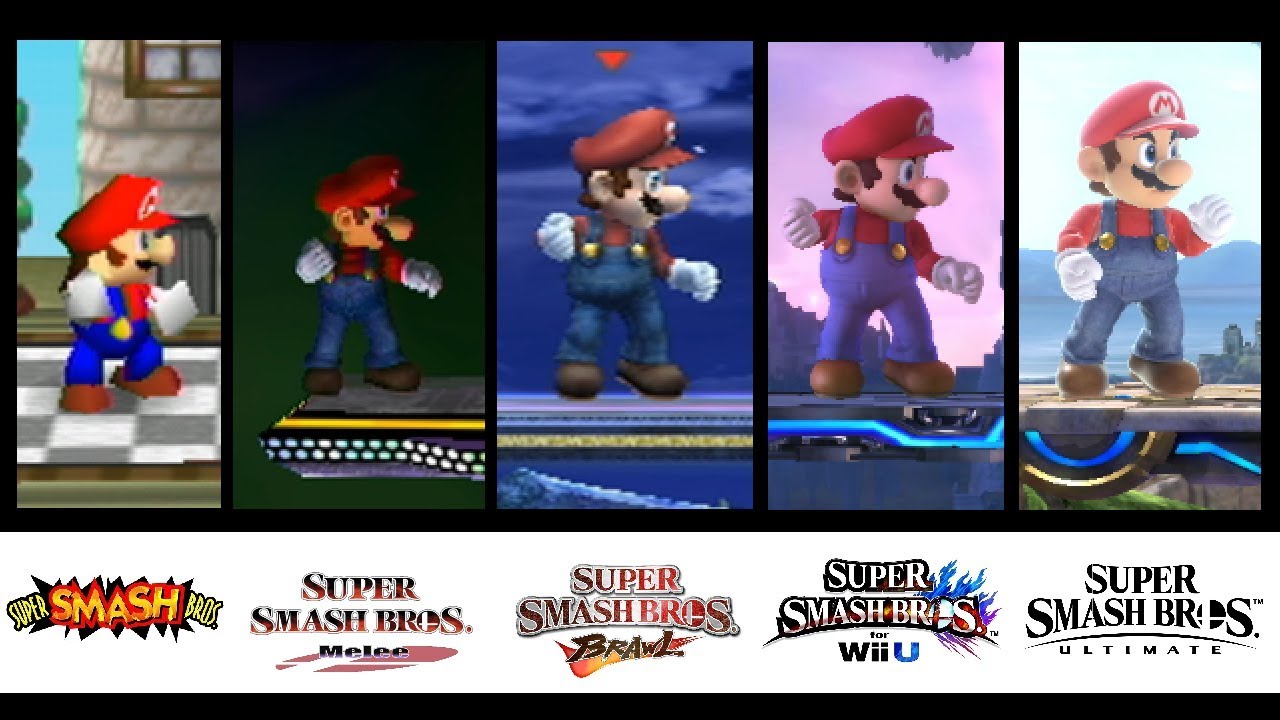 Evolution of Mario's Moveset in Super Smash Bros. (1999-2018) - YouTube