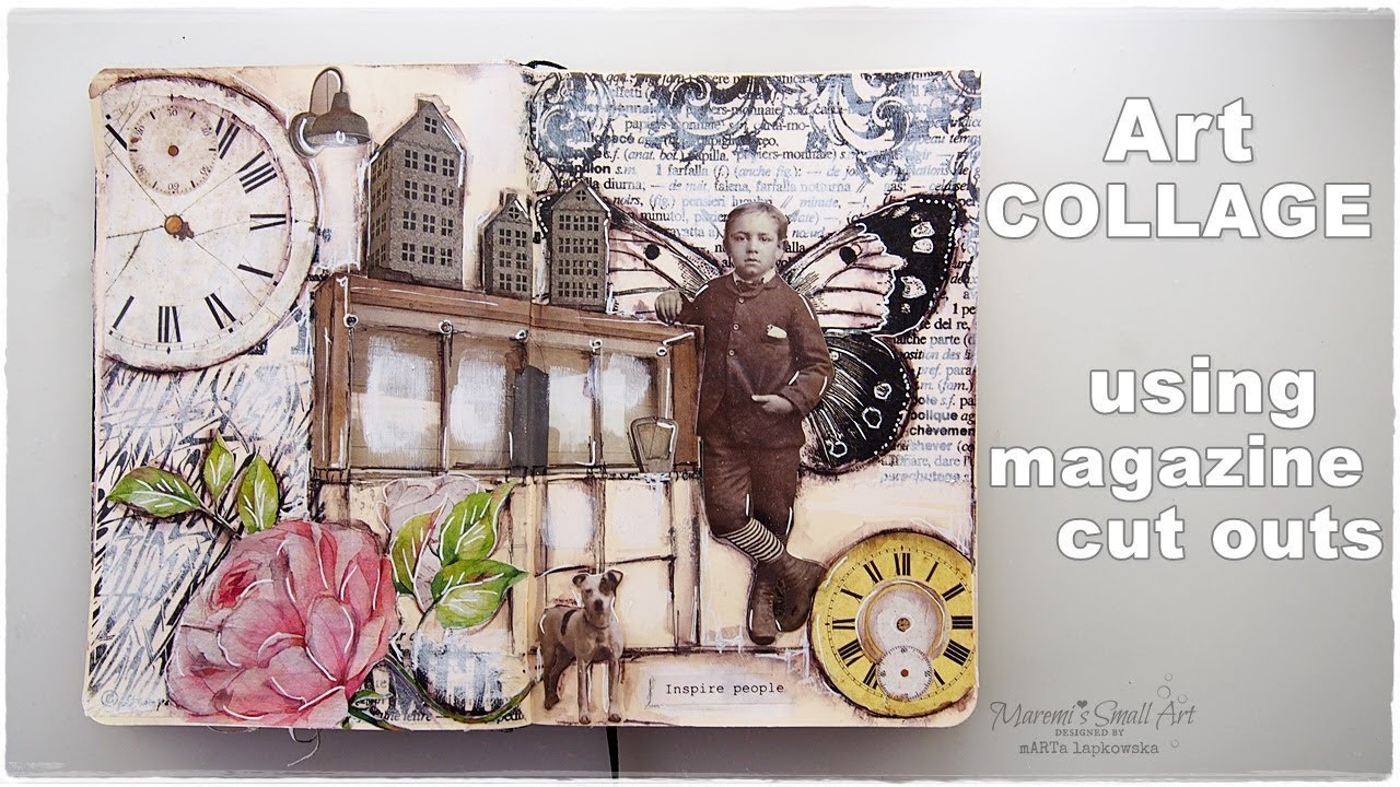 How to Build Collage Scenery using Magazine Cut Outs Full Process Video ...