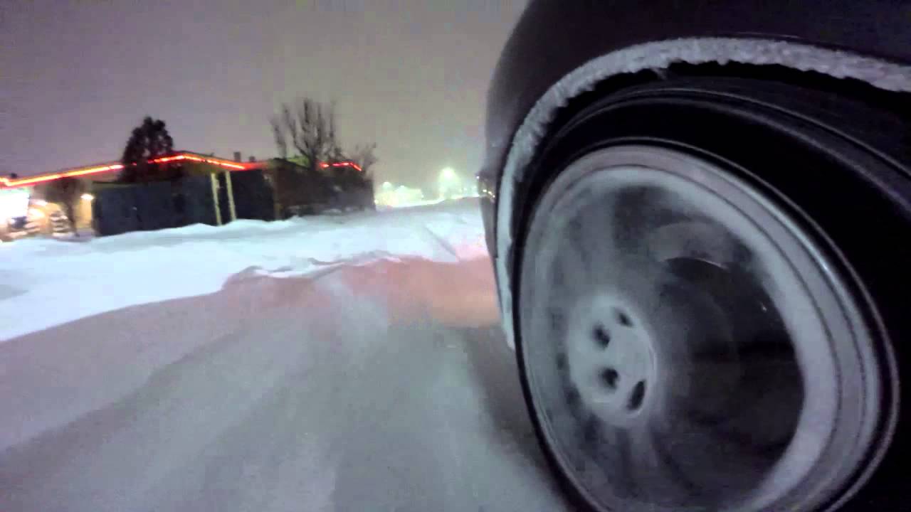 Drifting the Mitsubishi Evo X in Snow Storm - NJBIKELIFE - YouTube