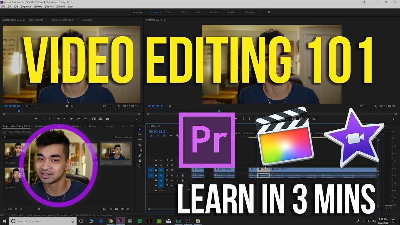HOW TO EDIT VIDEOS FOR BEGINNERS! TAUGHT IN 3 MINUTES - YouTube