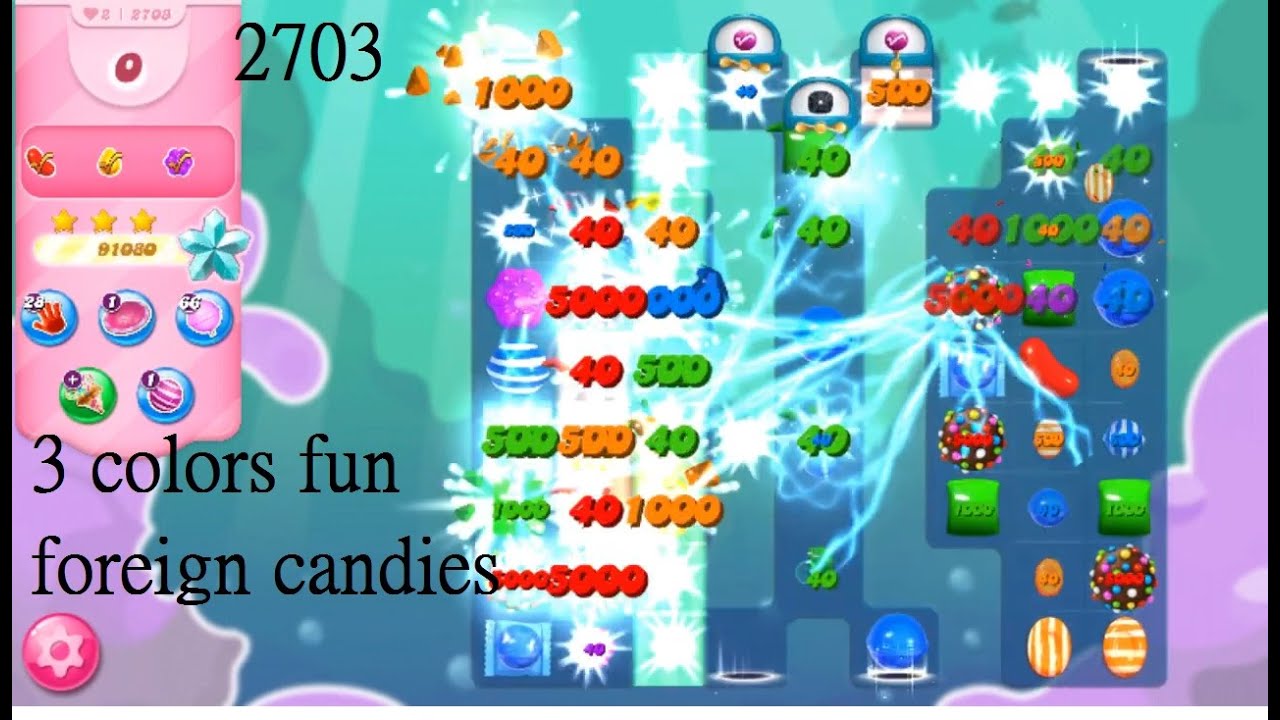 Candy Crush Saga Level #2703 no boosters sugar stars 3 colors fun ...