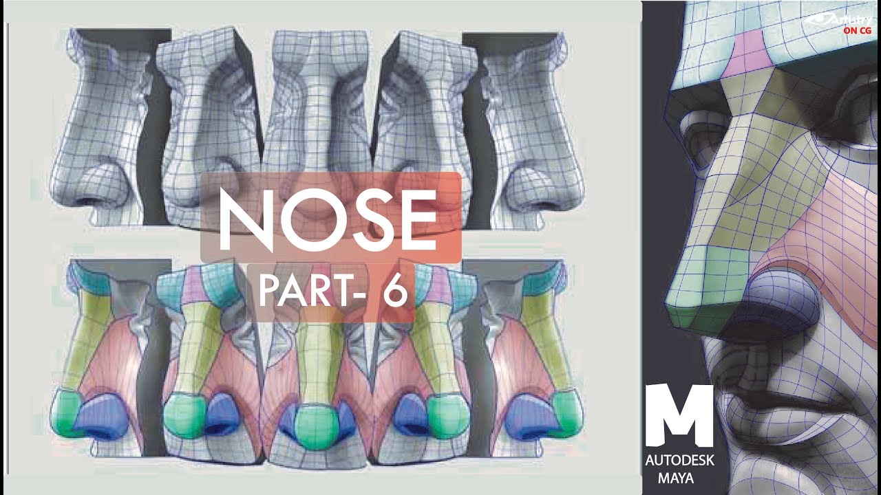 (Part-6 ) Nose Modeling in 3D Maya| Autodesk 3D Maya character modeling ...
