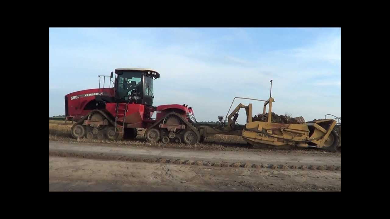 Versatile 500 Delta Track Tractor pulling dual pan scrapers near ...
