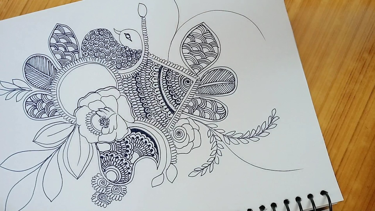 Mehandi design| Traditional design drawing| Patterns| How to draw ...
