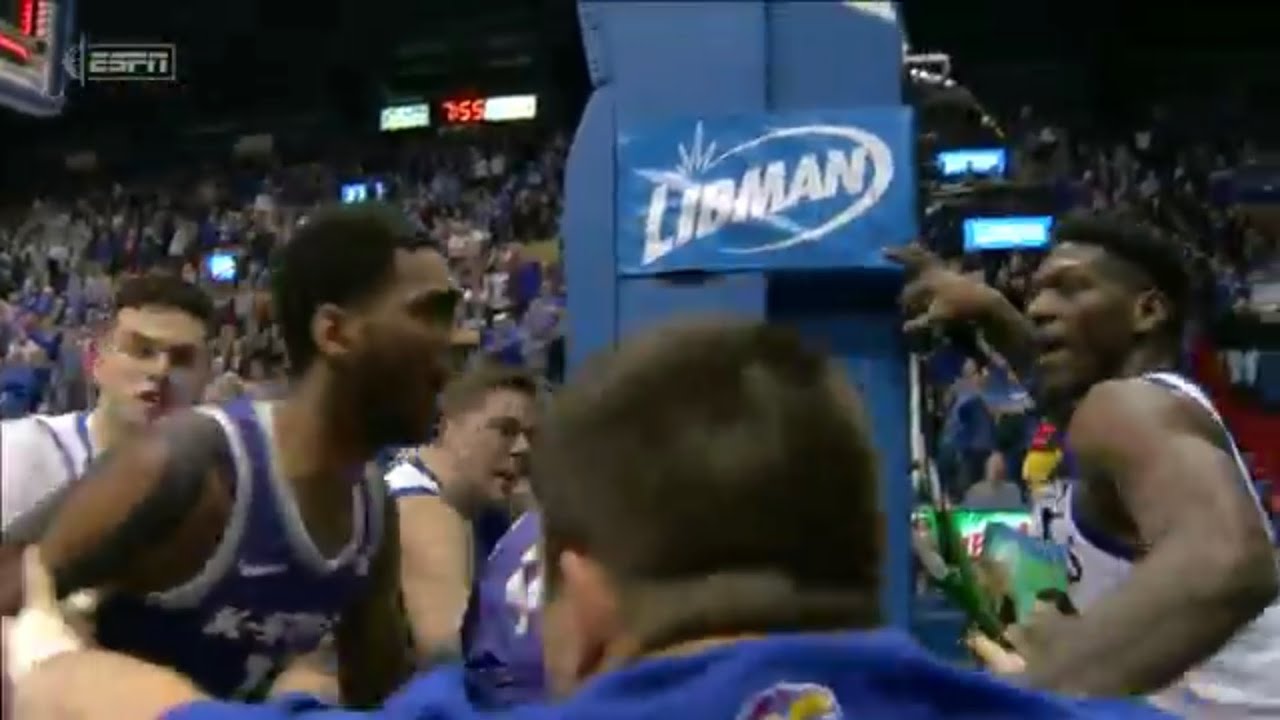 HUGE FIGHT Breaks out between Kansas-Kansas State Players - YouTube