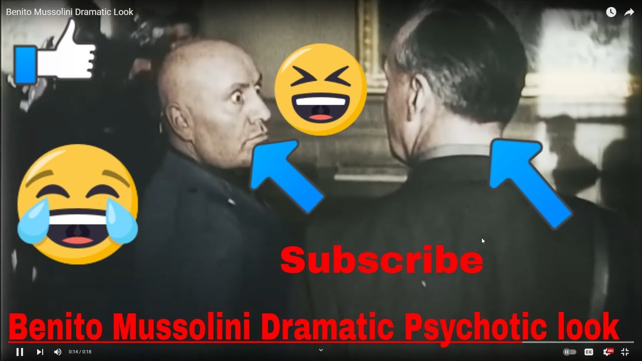 Benito Mussolini Dramatic Psychotic look - YouTube