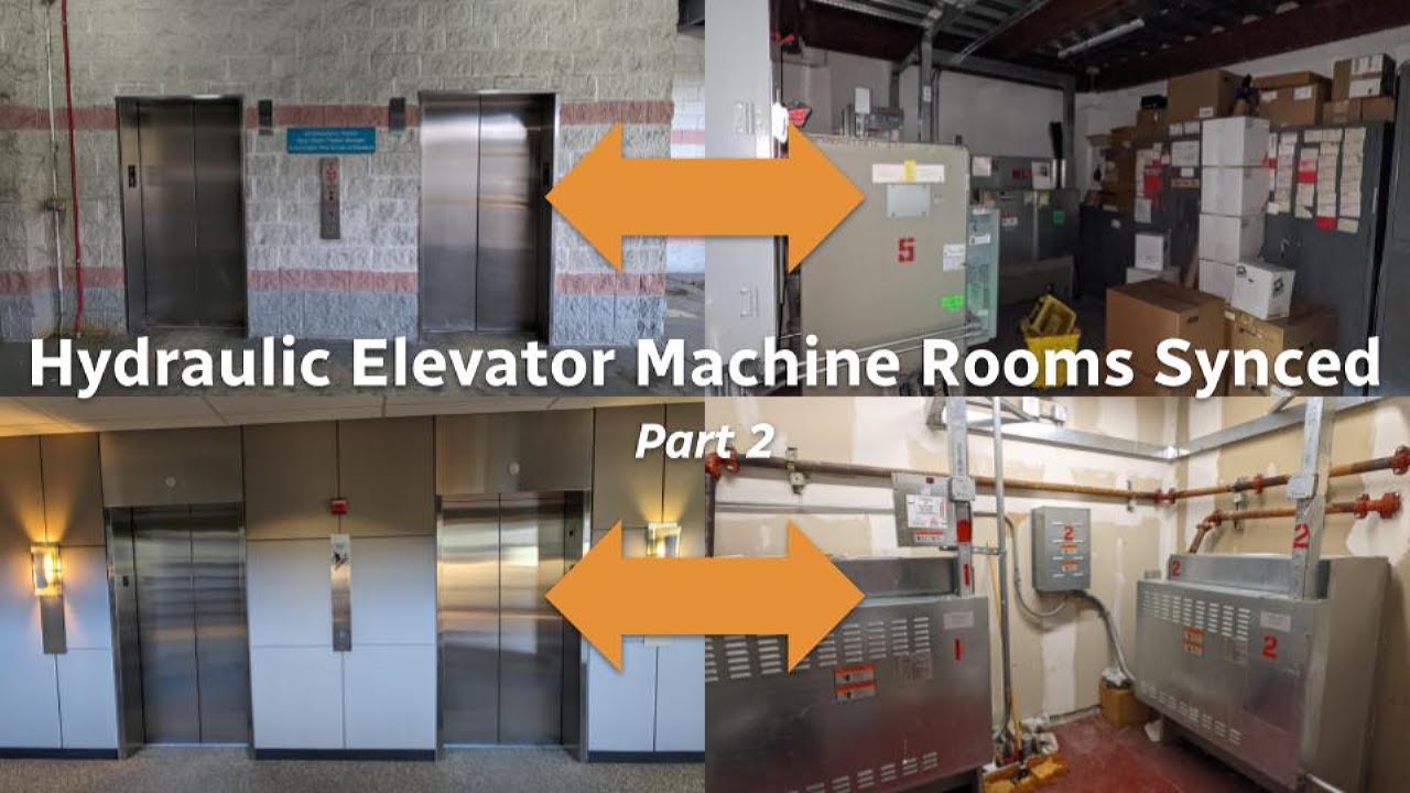 Hydraulic elevator machine rooms synced - Part 2 - YouTube