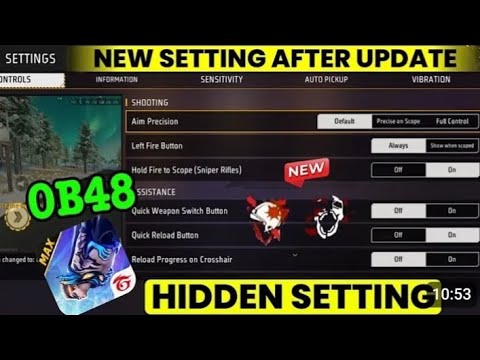 ALL SETTING OB48 UPDATE NEW SETTING FREE FIRE | FREE FIRE SETTING| NEW ...