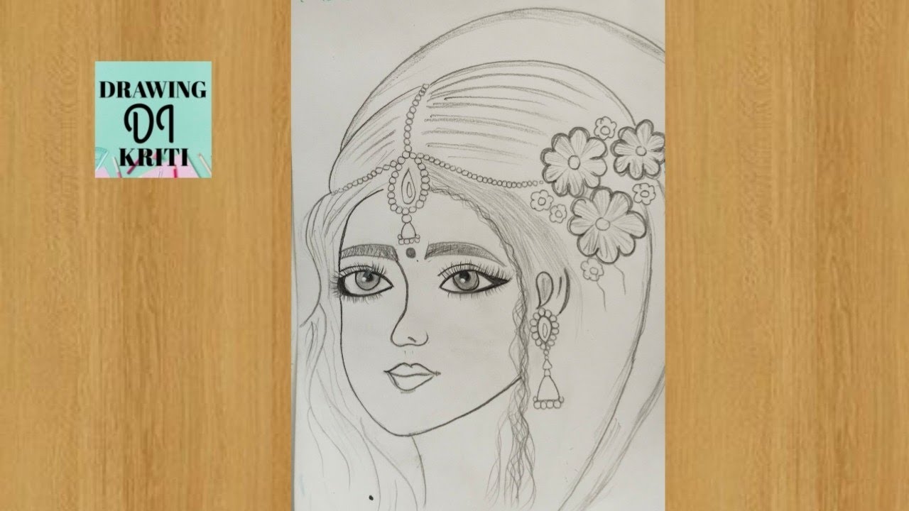 "Drawing Radha Rani: Step-by-Step Tutorial ll easy drawing for ...