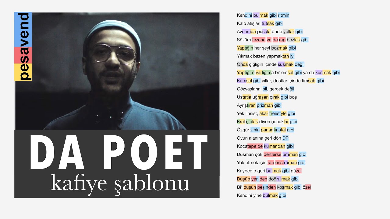 Da Poet - Kendini Bul - Sözler & Kafiye Şablonu - YouTube