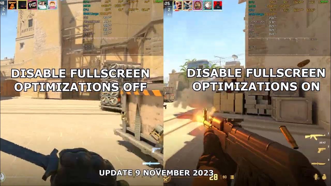 CS2 Premier Disable Fullscreen Optimizations ON vs OFF / Update 9/Nov/2023 - YouTube