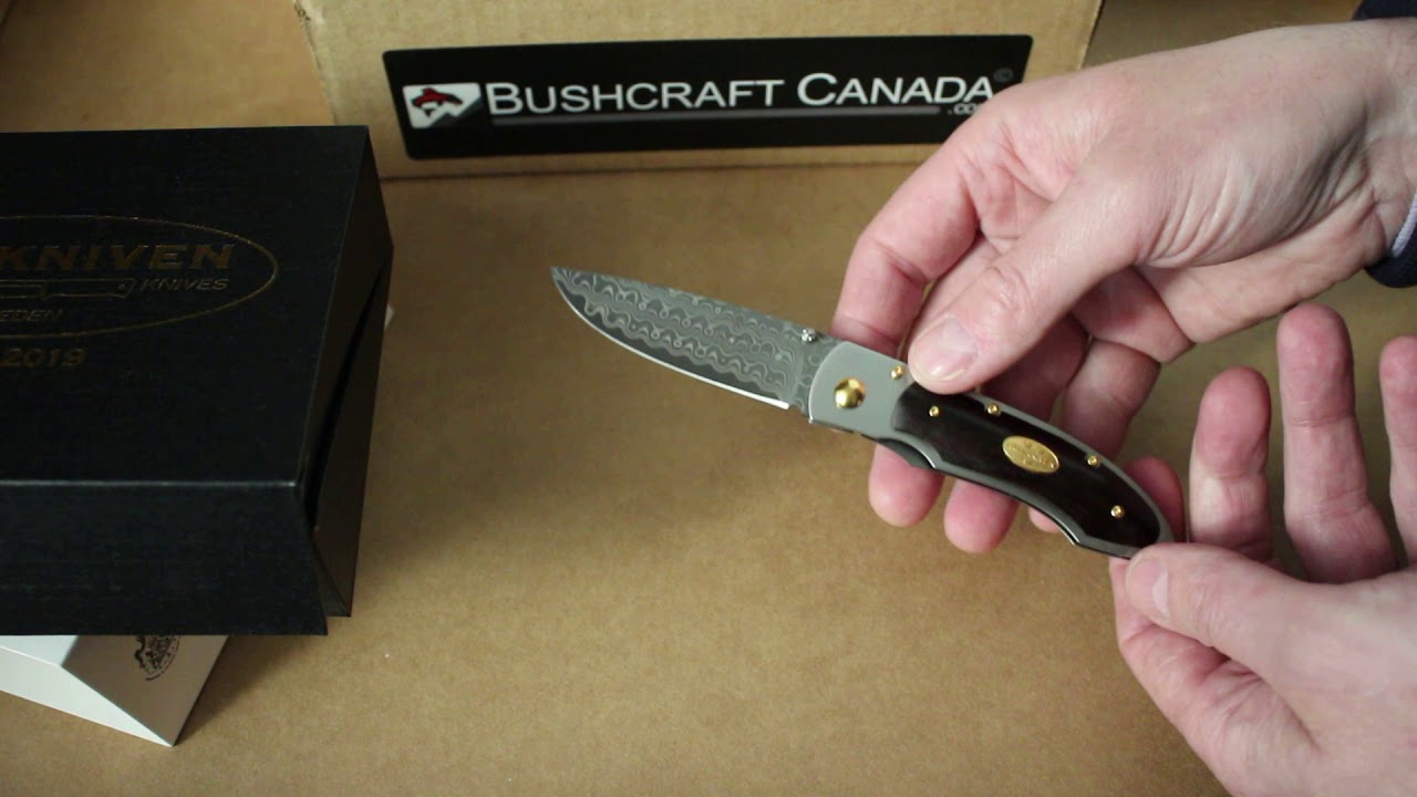 Fallkniven PD damascus Folder view by www bushcraftcanada com - YouTube