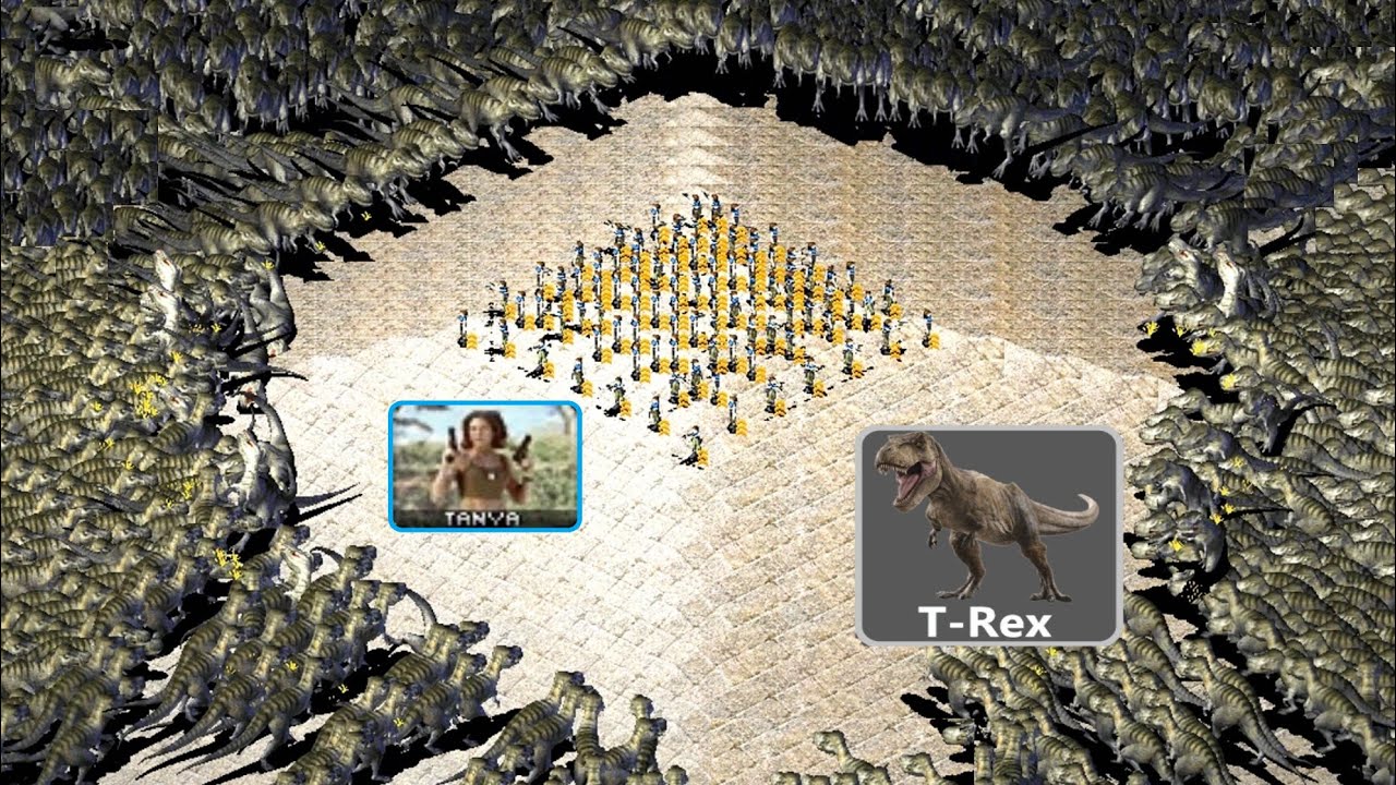 100 Tanya vs 5000 Dyno - On The Hill - Red Alert 2 - YouTube