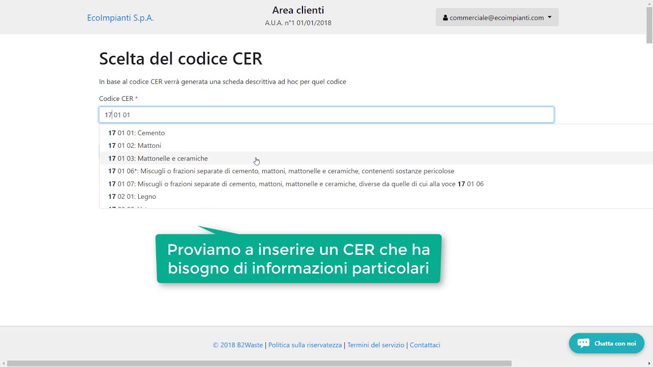 Campi che cambiano al variare del codice CER - YouTube