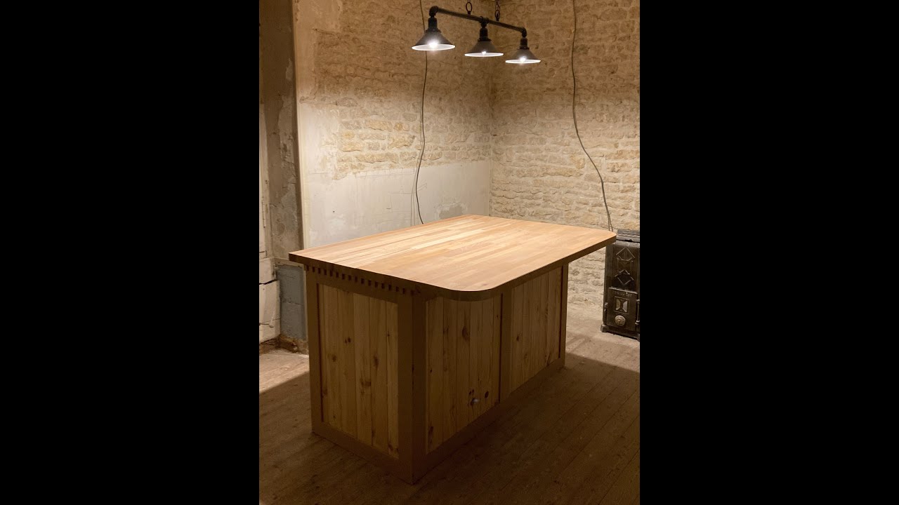 Installing the Kitchen Island to its new position in the kitchen! - YouTube