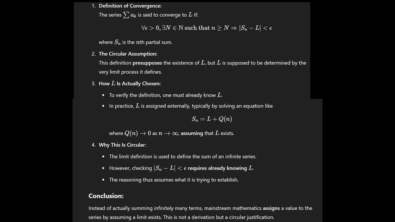 The very definition of limit is flawed from start to finish. Your ...
