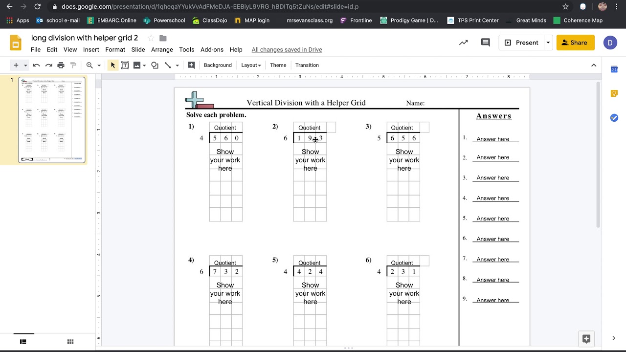 long division with helper grid 2 - YouTube