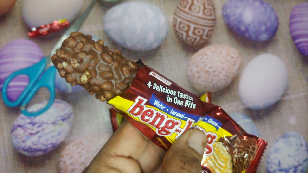 yummy beng beng caramel chocolate - YouTube