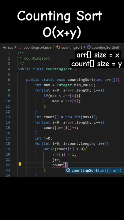 Quick Revision of Counting Sort in java #shorts #coding #learning - YouTube