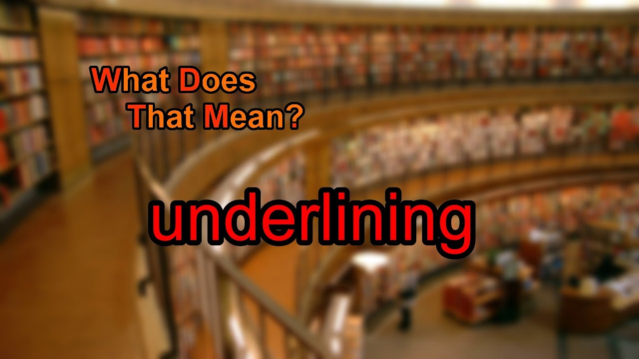 What does underlining mean? - YouTube