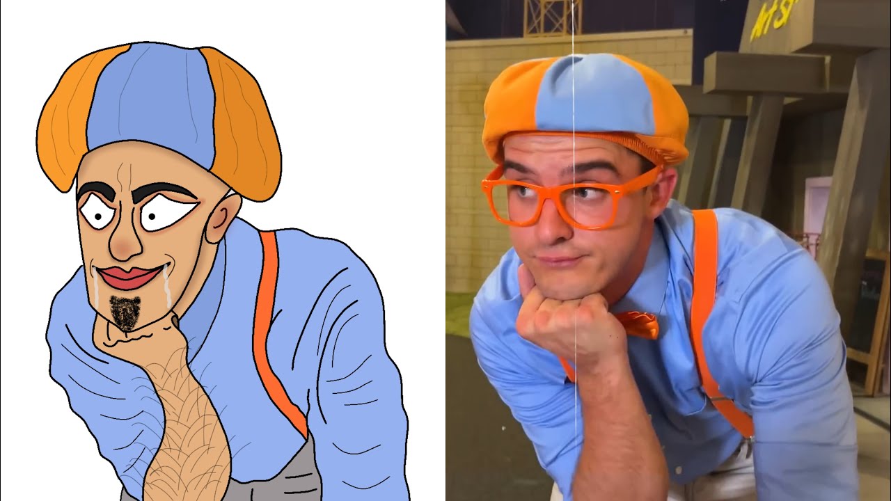 Blippi funny reaction drawing meme - YouTube