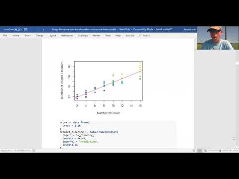 Using the square-root transformation to improve linear models - YouTube