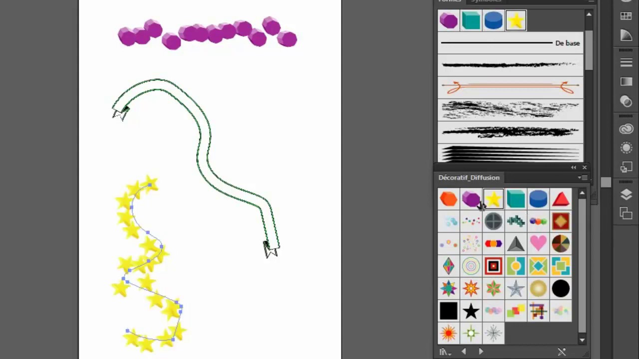 3 - Adobe Illustrator : Outils Pinceau , Crayon et Forme de tache ...