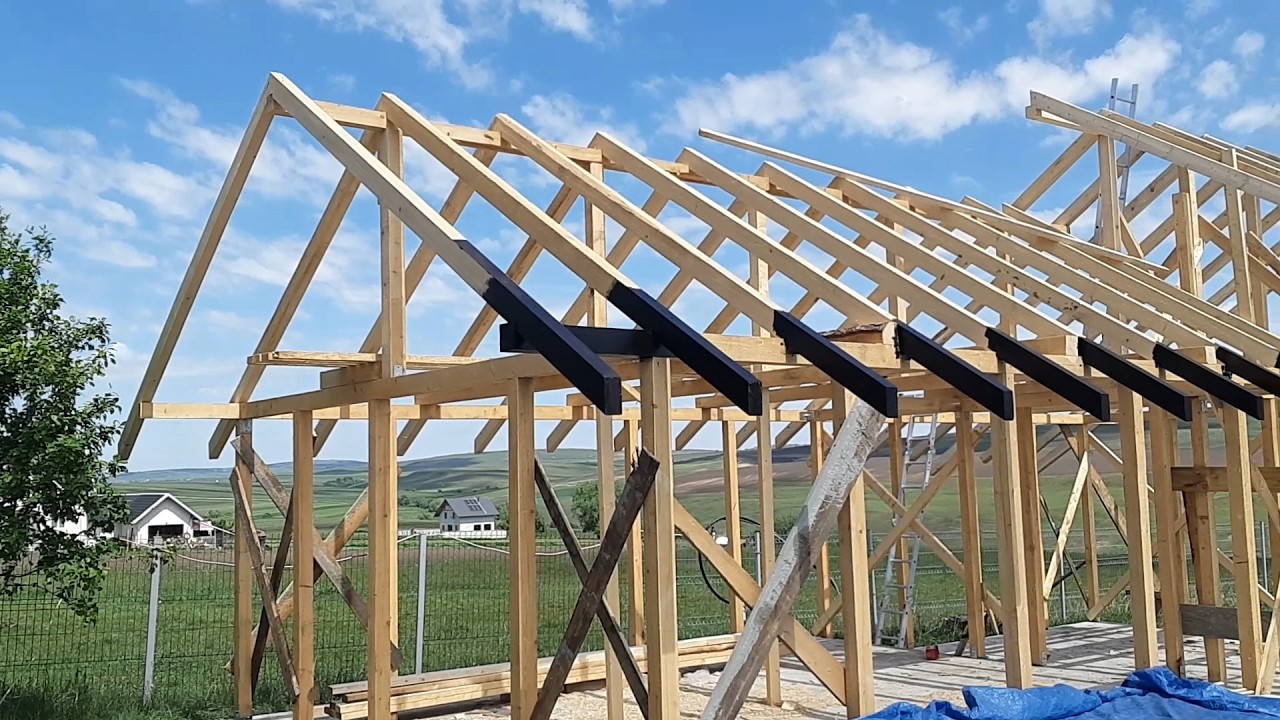 Am trecut la acoperis, grinzi, popi, capriori - YouTube