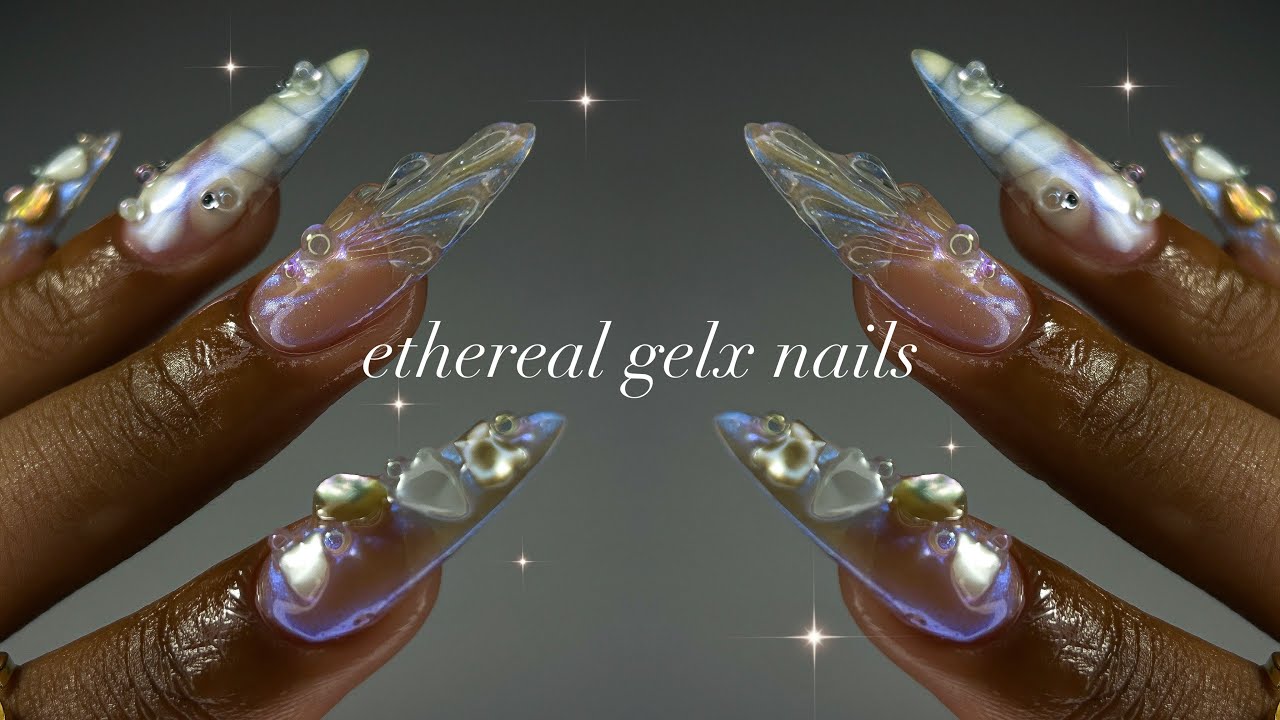 Ethereal GelX Nails🫧 | beginner-friendly extensions + magical nail art ...