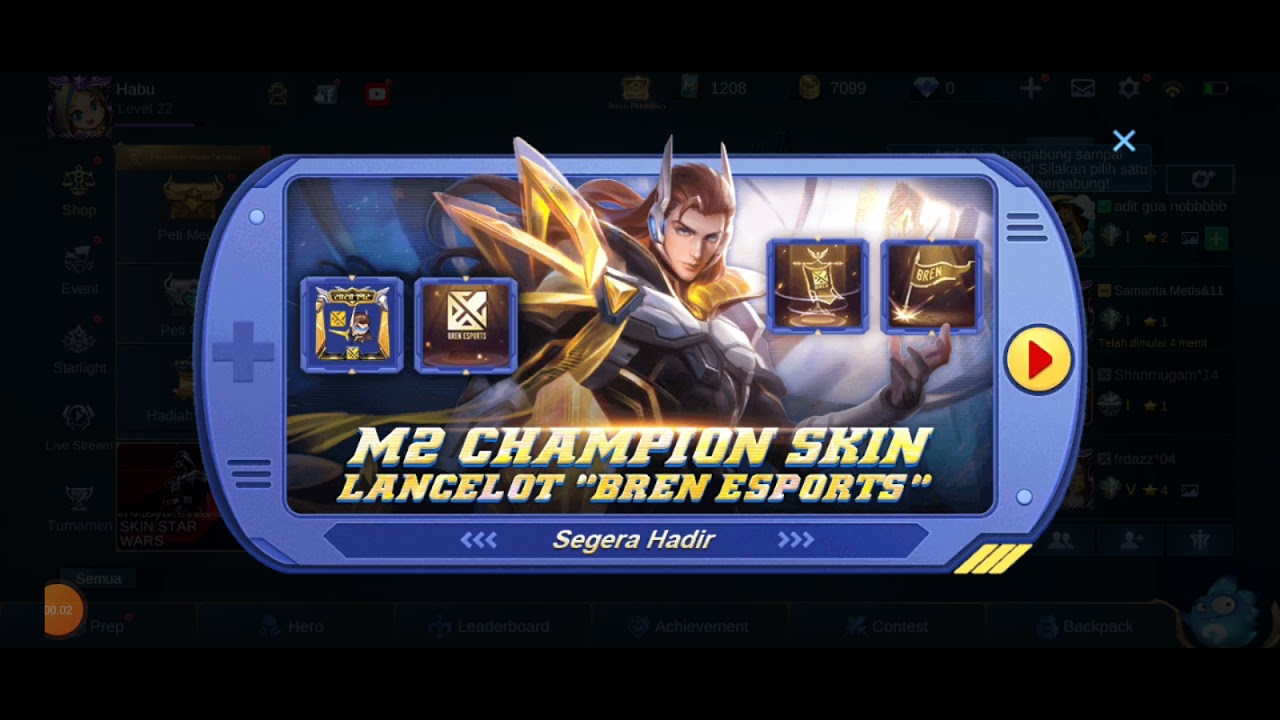 M2 CHAMPION SKIN LANCELOT " BREN ESPORTS" Segera Hadir. - YouTube