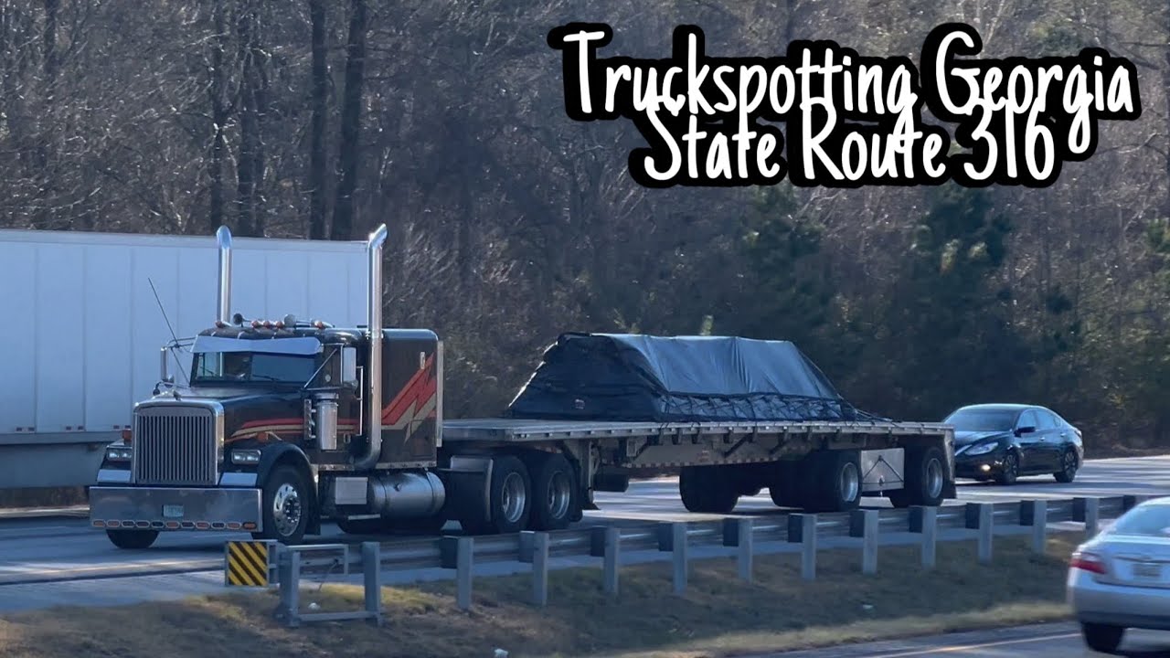 Truckspotting Georgia State Route 316 (Loud Jake Brakes, Hornshows ...