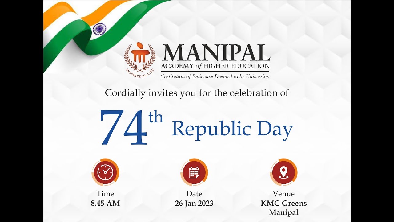 74th Republic day, 26th Jan 2023 MAHE, Manipal - YouTube