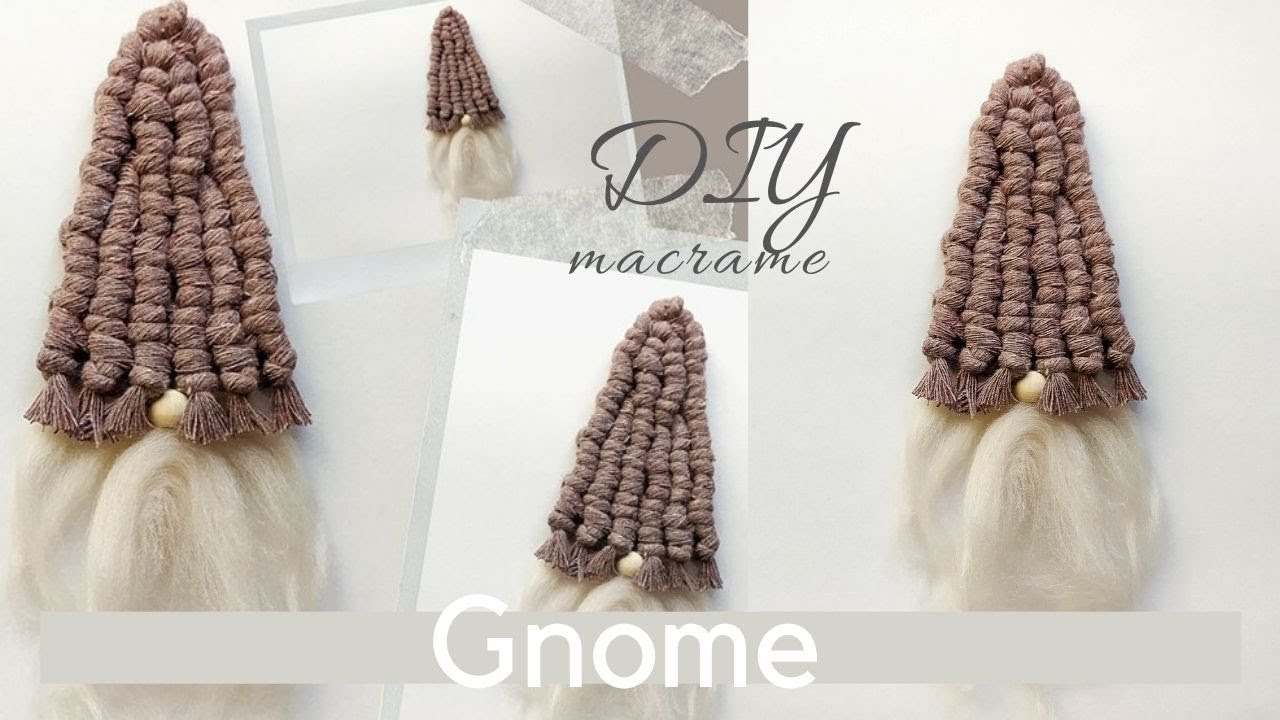 DIY macrame gnomes tutorial, little gnome hat pattern instructions ...