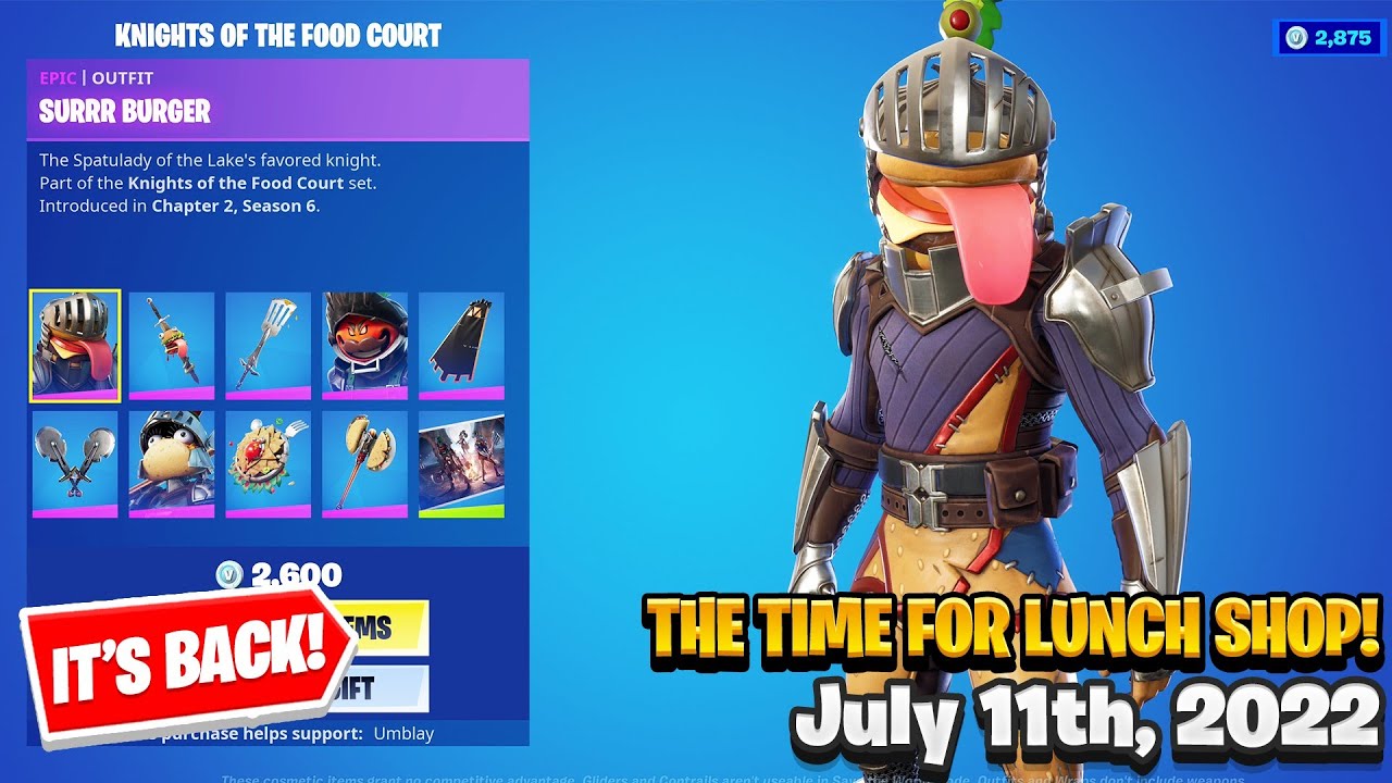 The Time For Lunch Shop! | Fortnite - Item Shop [July 11th, 2022] - YouTube